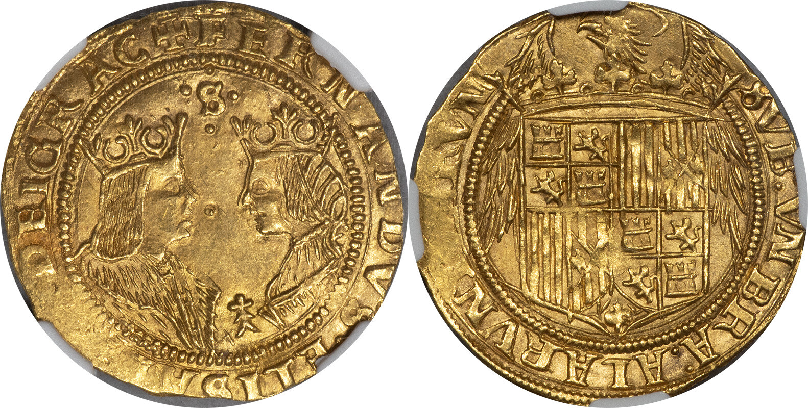 Spain Ferdinand & Isabella (1476-1516) Gold 2 Excelentes NGC MS-64 | MA ...