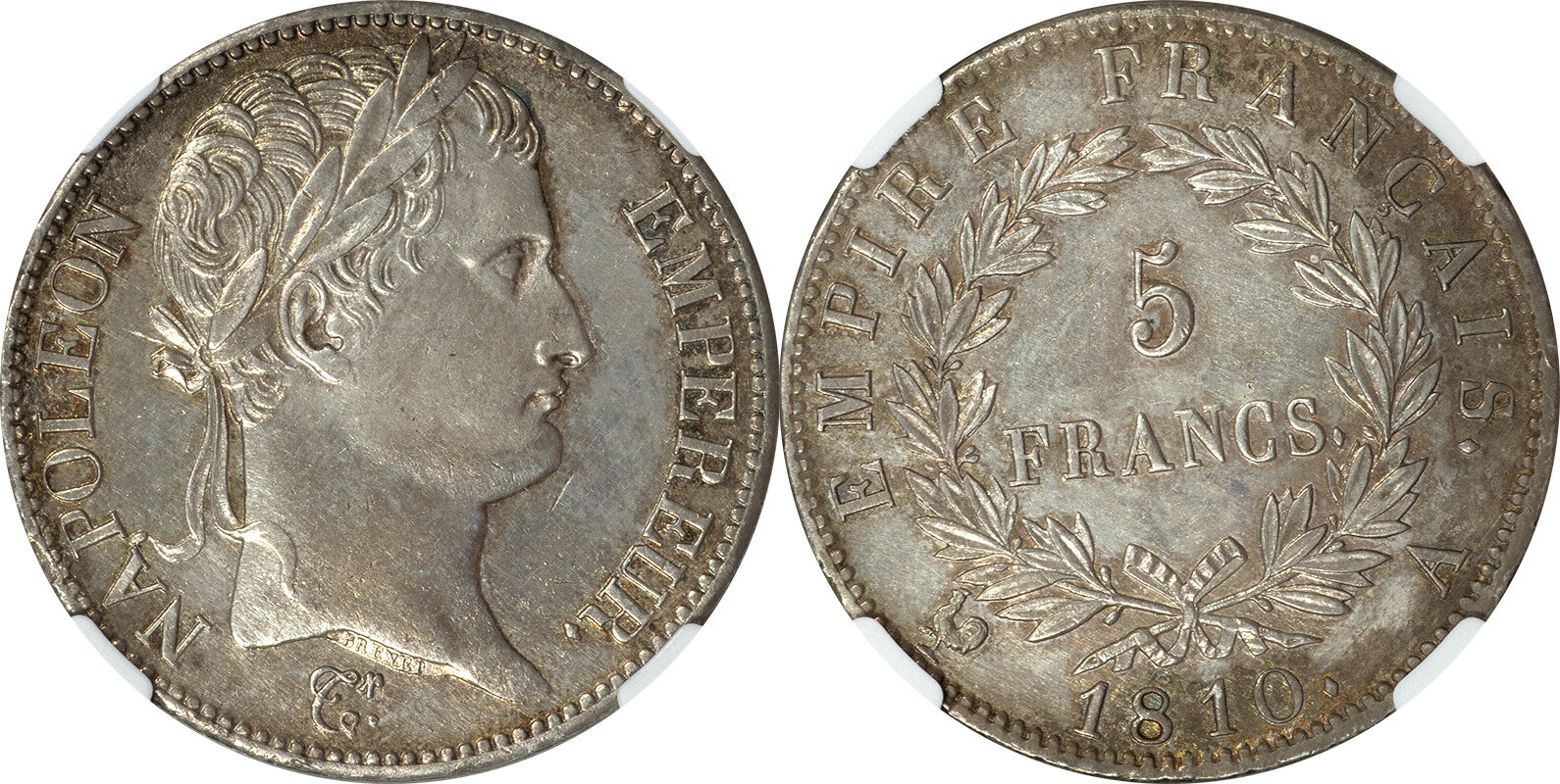 France 1810-A Napoleon I Silver 5 Francs NGC AU DTLS | MA-Shops