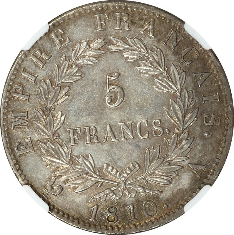 France 1810-A Napoleon I Silver 5 Francs NGC AU DTLS | MA-Shops