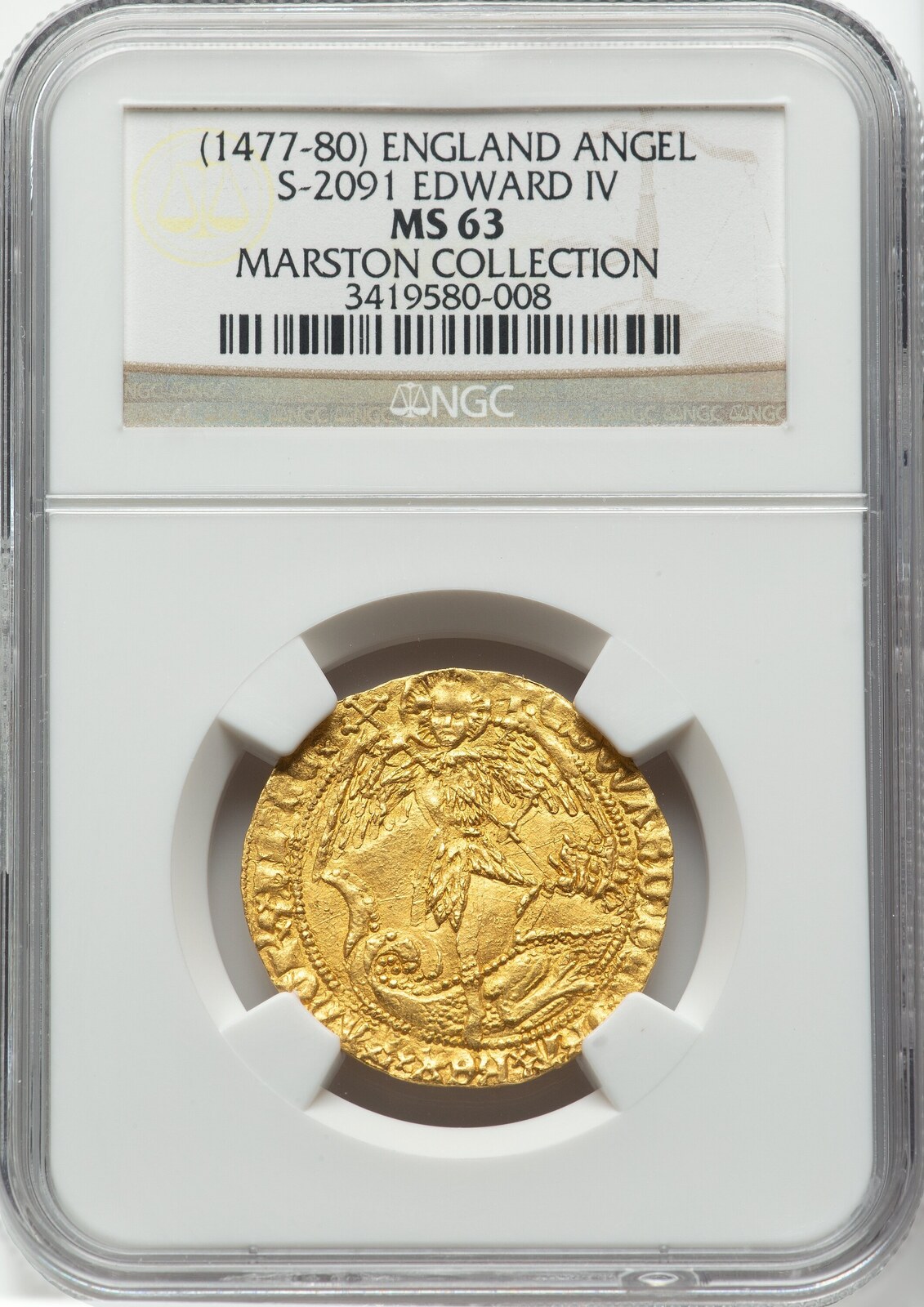 (1477-80) England Edward IV (Second Reign, 1471-1483) gold Angel (1477 ...