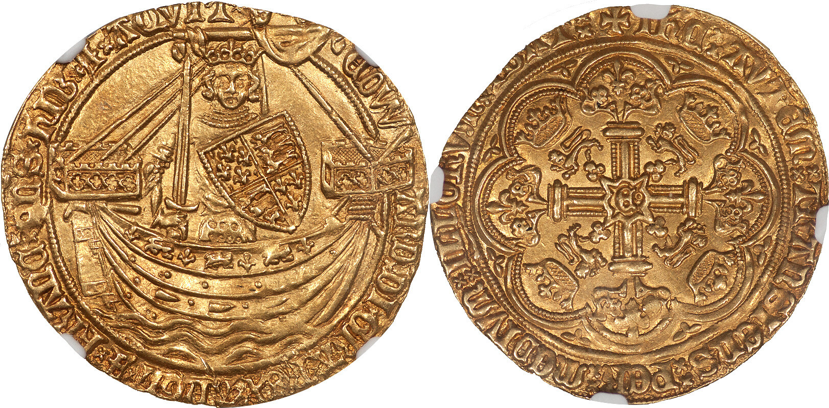 Great Britain Edward III Gold Noble Pre-Treaty w/French Title (1351-52 ...
