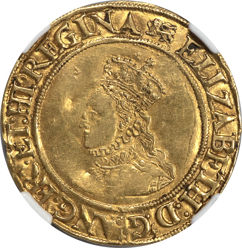 Great Britain Elizabeth I Gold Half Pound Lion mm (1556-67) NGC XF-40 ...