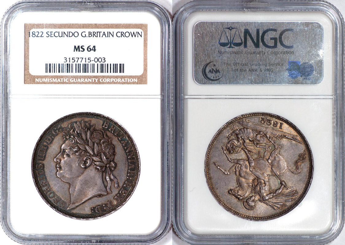 Great Britain 1822 George IV Crown NGC MS-64 RARE!! MS 64 | MA-Shops