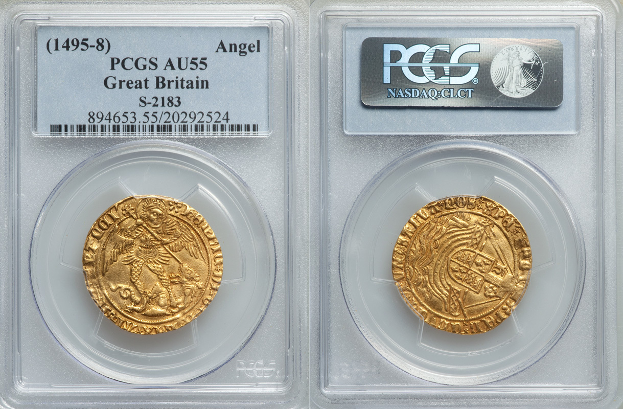 - Great Britain Henry VII Gold Angel (1495-98) PCGS AU-55 UNDERGRADED ...