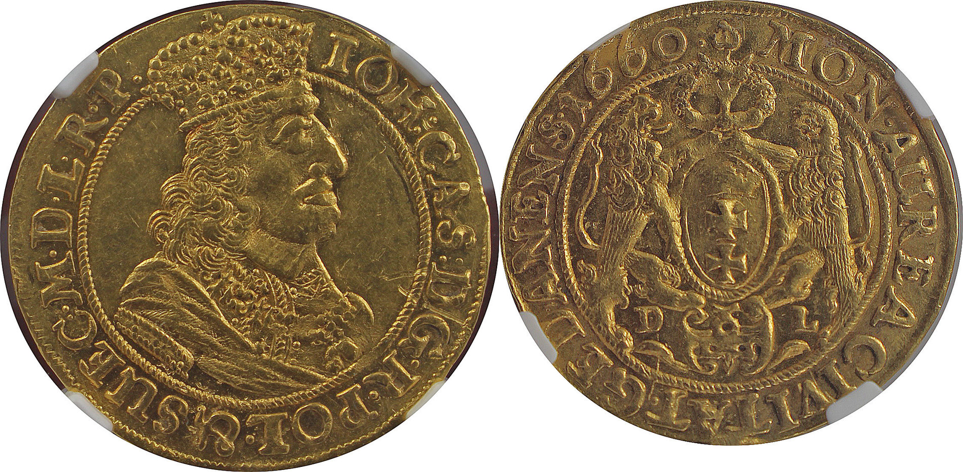 RARE Ducat Poland Danzig 1660 DL UNC NGC NGC UNC Details | MA-Shops