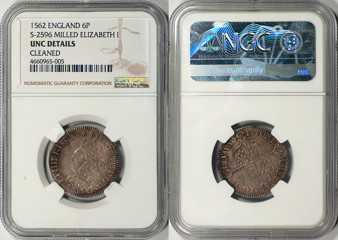 - Great Britain 1562 Elizabeth I Milled Silver Sixpence NGC ...