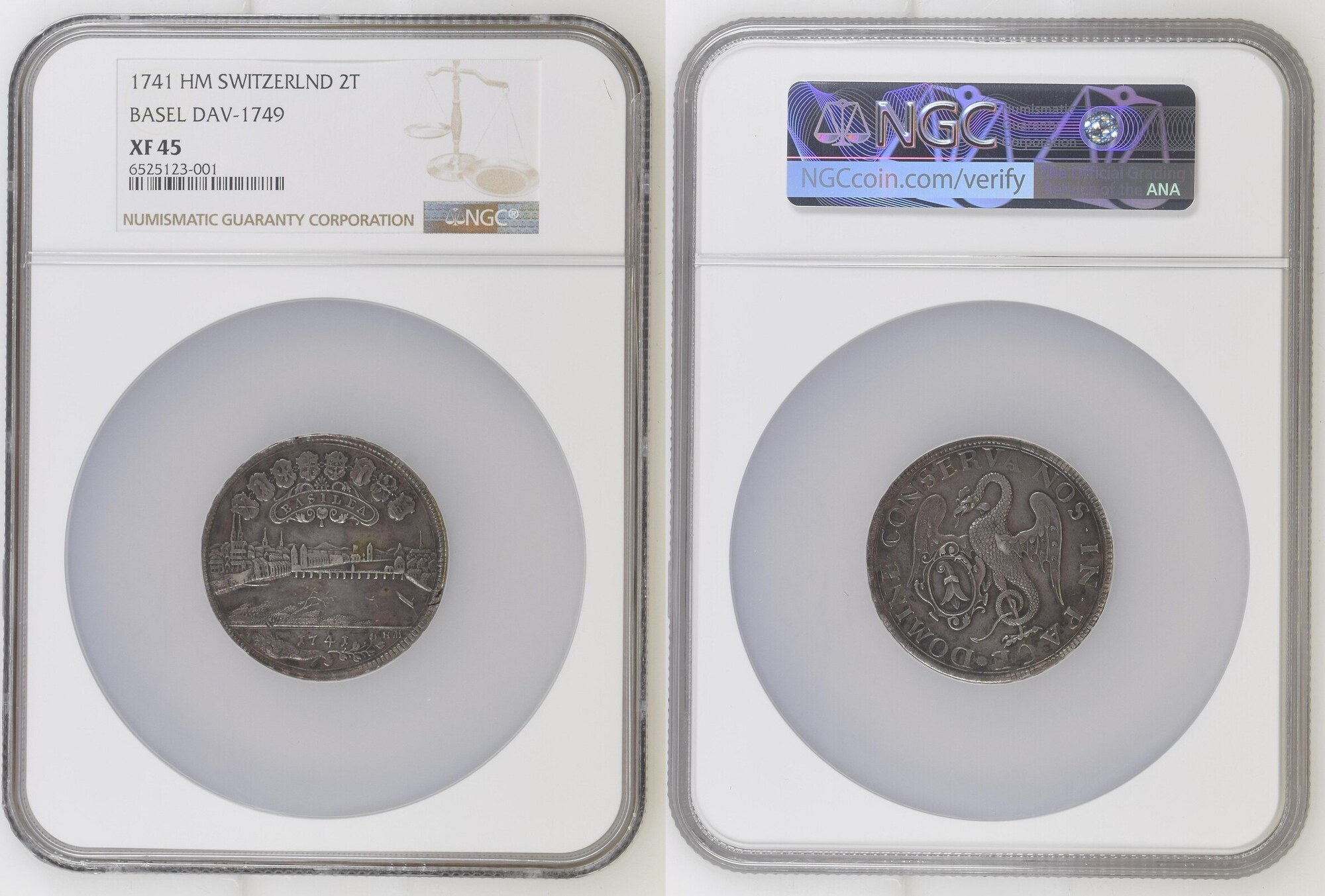 SWITZERLAND - BASEL 2T 1741 HM BASEL Swiss canton 1741 I-HM Double ...