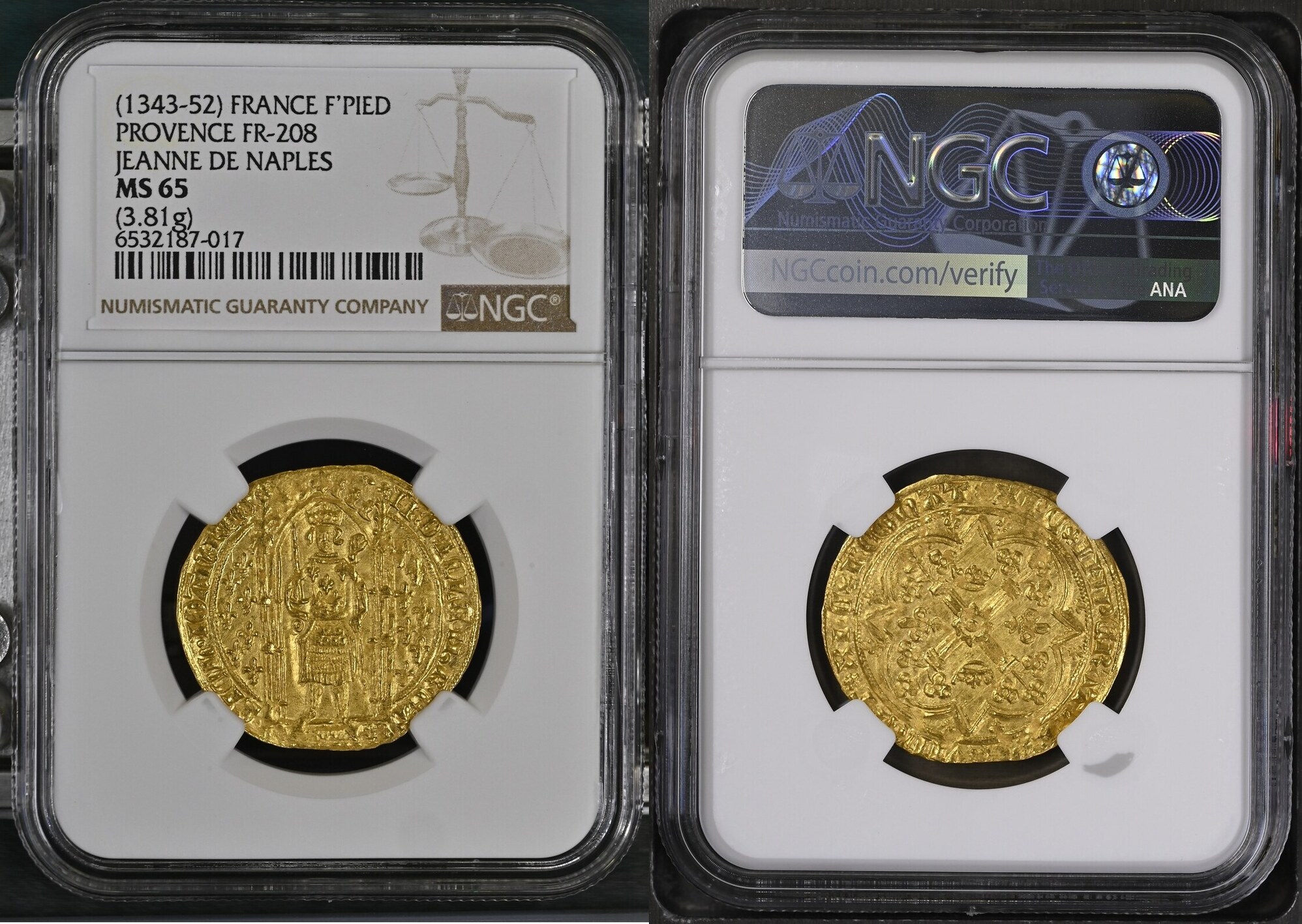 FRANCE Provence (1343-52) FRANCE,Provincial. Provence (county).Jeanne de Naples.1343-1382.AU ...