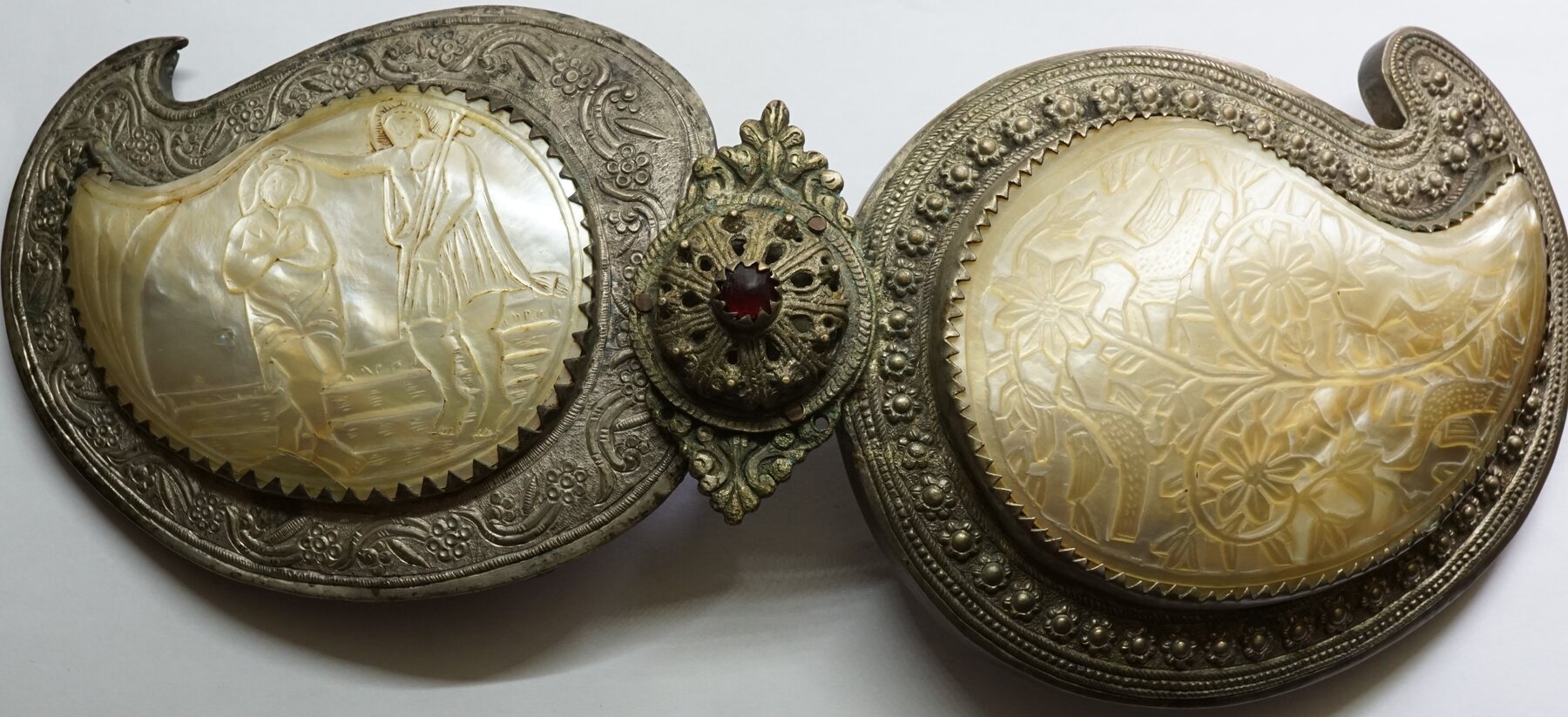 Ottoman Empire Belt Buckle 19th century Mother of Pearl inlay EF | MA-Shops