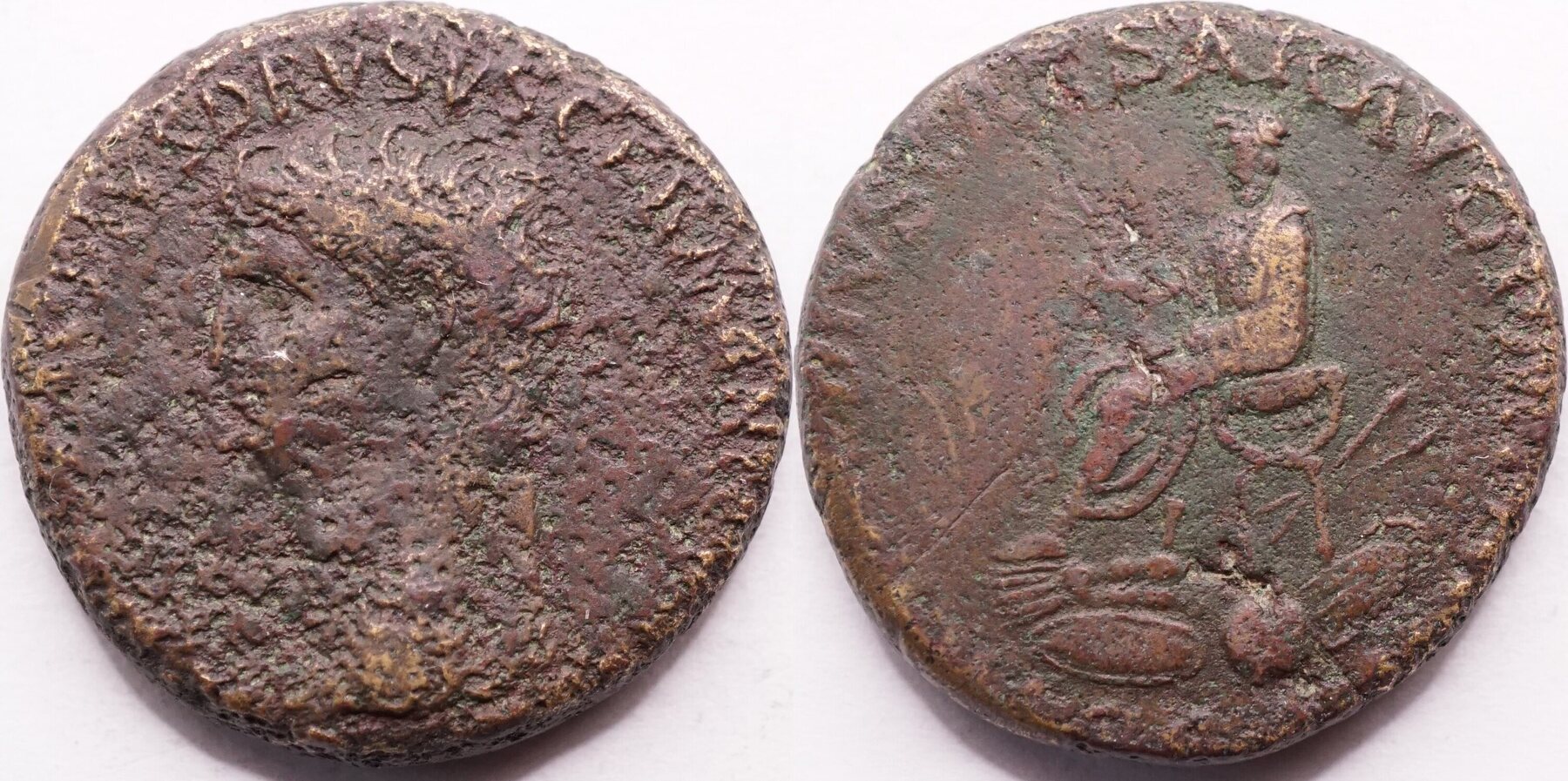 Roman empire, Nero Claudius Drusus Sestertius 41-50 AD (father of ...