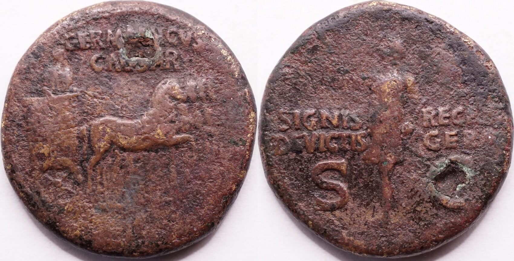 Roman empire Germanicus (father of Caligula), Rome Dupondius 37-41 AD F ...