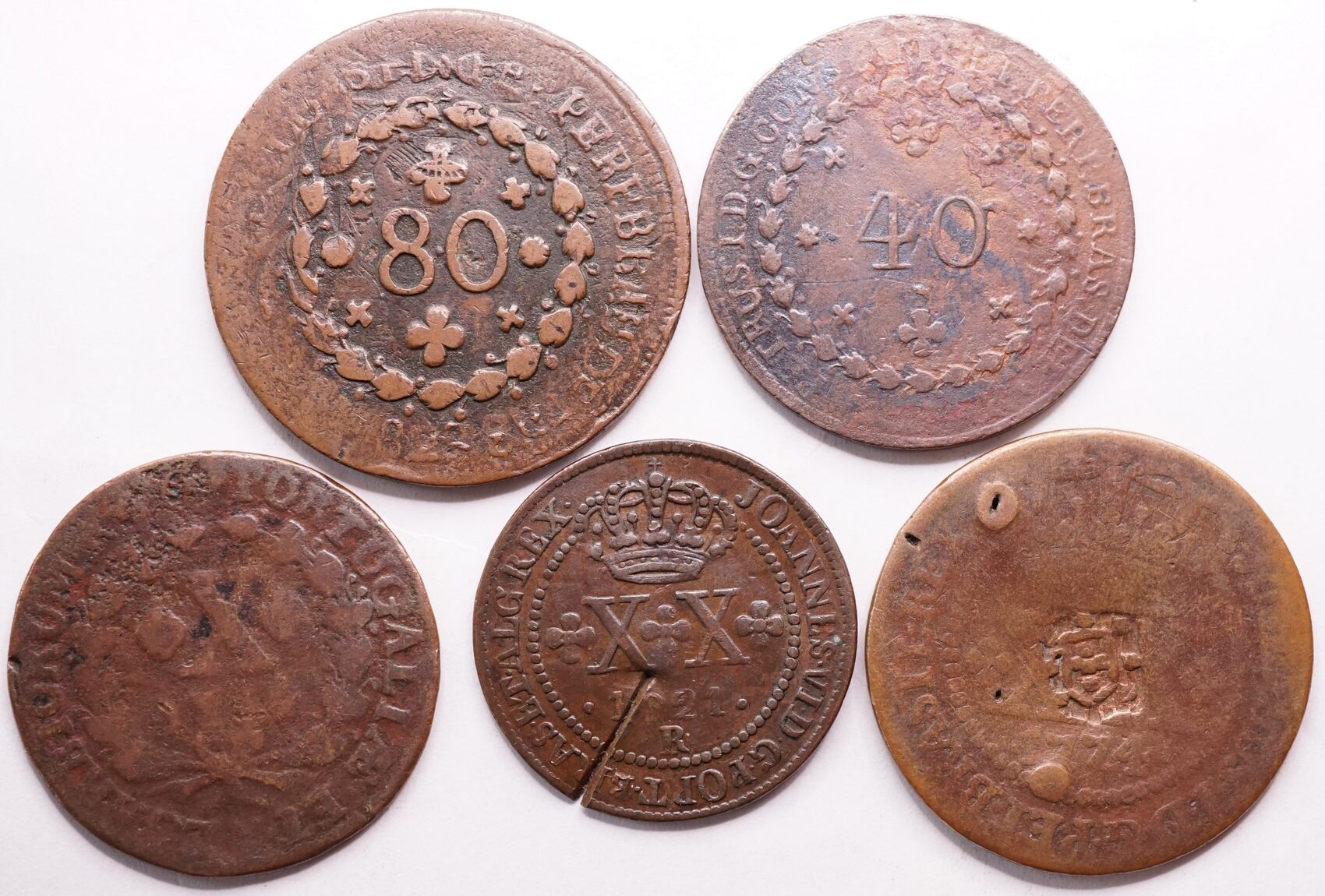 Portugal, Brazil 10 reis - 80 reis 1774-1830s Joao V | MA-Shops
