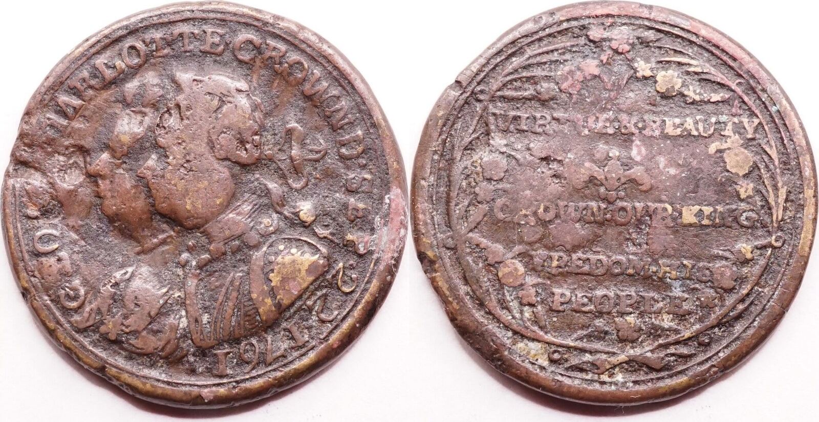 Great Britain token 22 September 1761 George & Charlotte F | MA-Shops