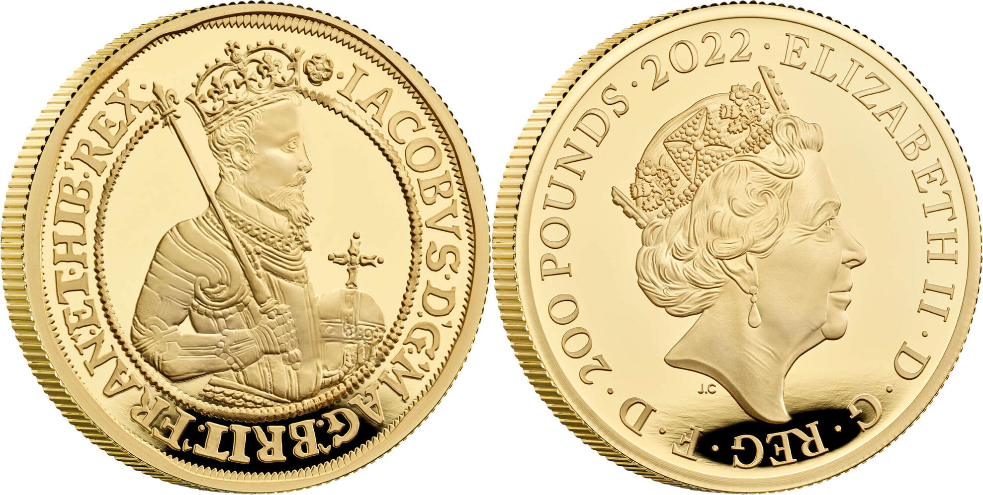 Großbritannien 200£ 2022 2 oz Gold Coin British Monarchs - King James I ...