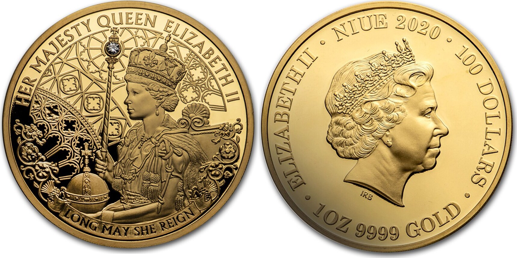 Niue 100$ 2020 1 oz Gold Coin Queen Elizabeth II. - Long May She Reign ...