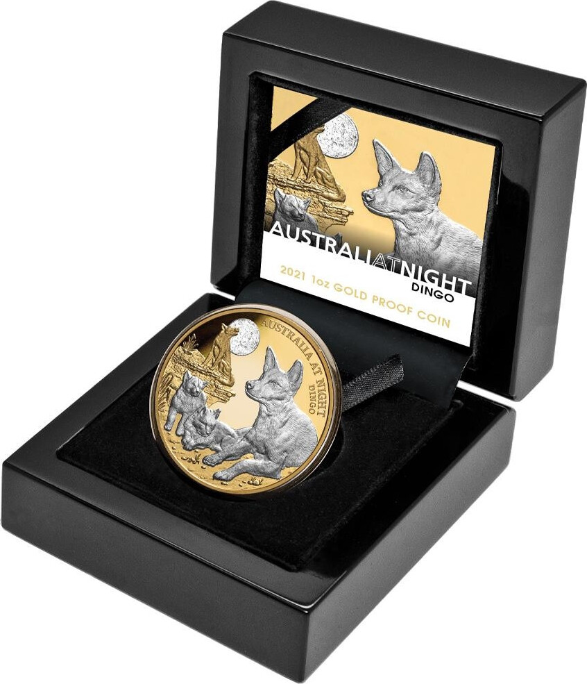 Niue 100$ 2021 1 oz Gold Coin Australia at Night - Dingo PP | MA-Shops