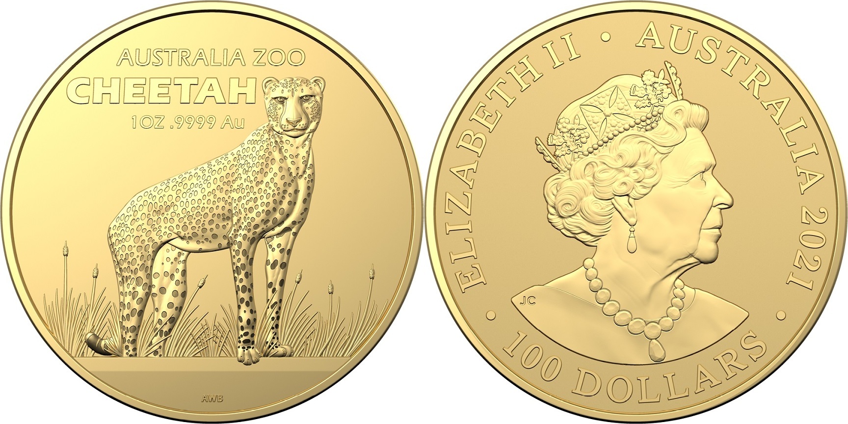 Australien 100$ 2021 1 oz Gold Coin RAM Australia Zoo - Cheetah BU | MA ...