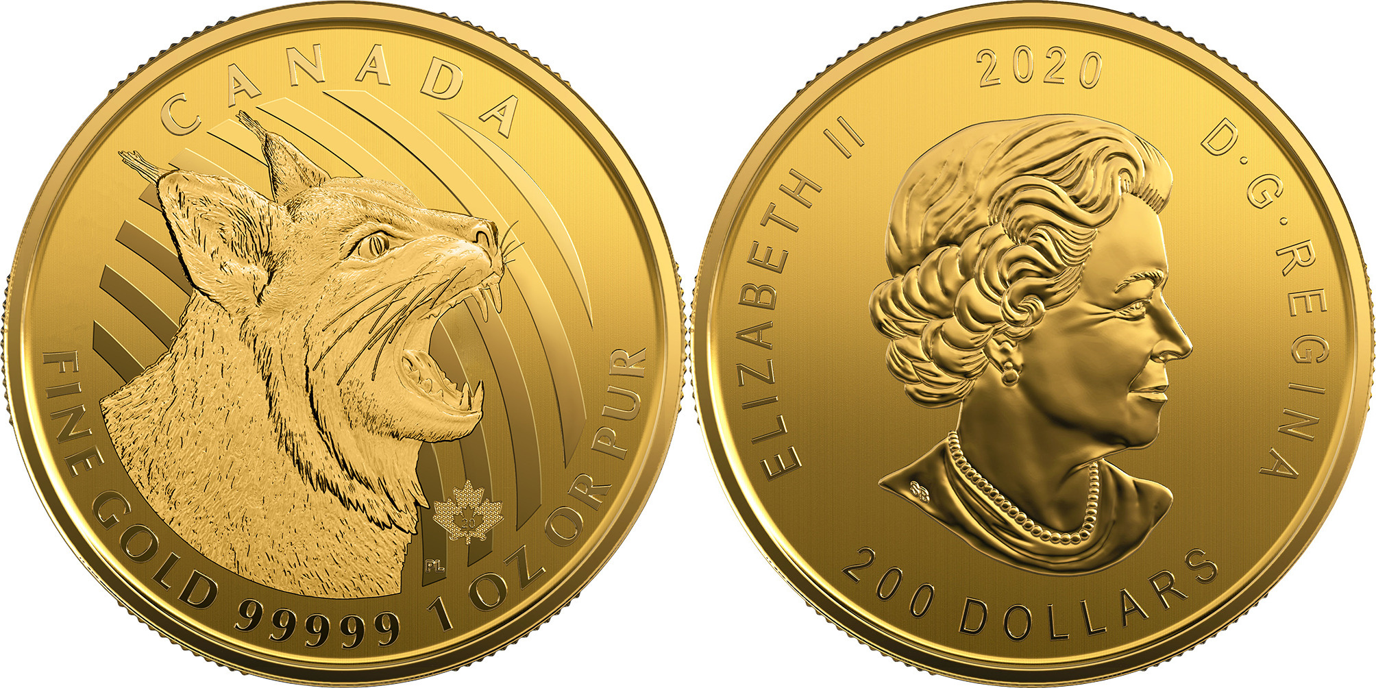Kanada 200$ 2020 1 oz Gold Coin Call of the Wild - Bobcat | MA-Shops