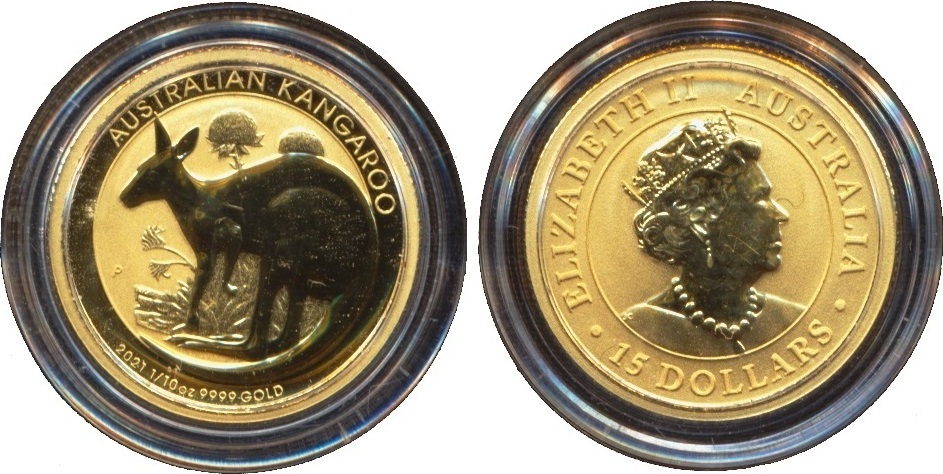 Australien 15 AUD 2021 1/10 oz Goldmünze Känguru | MA-Shops