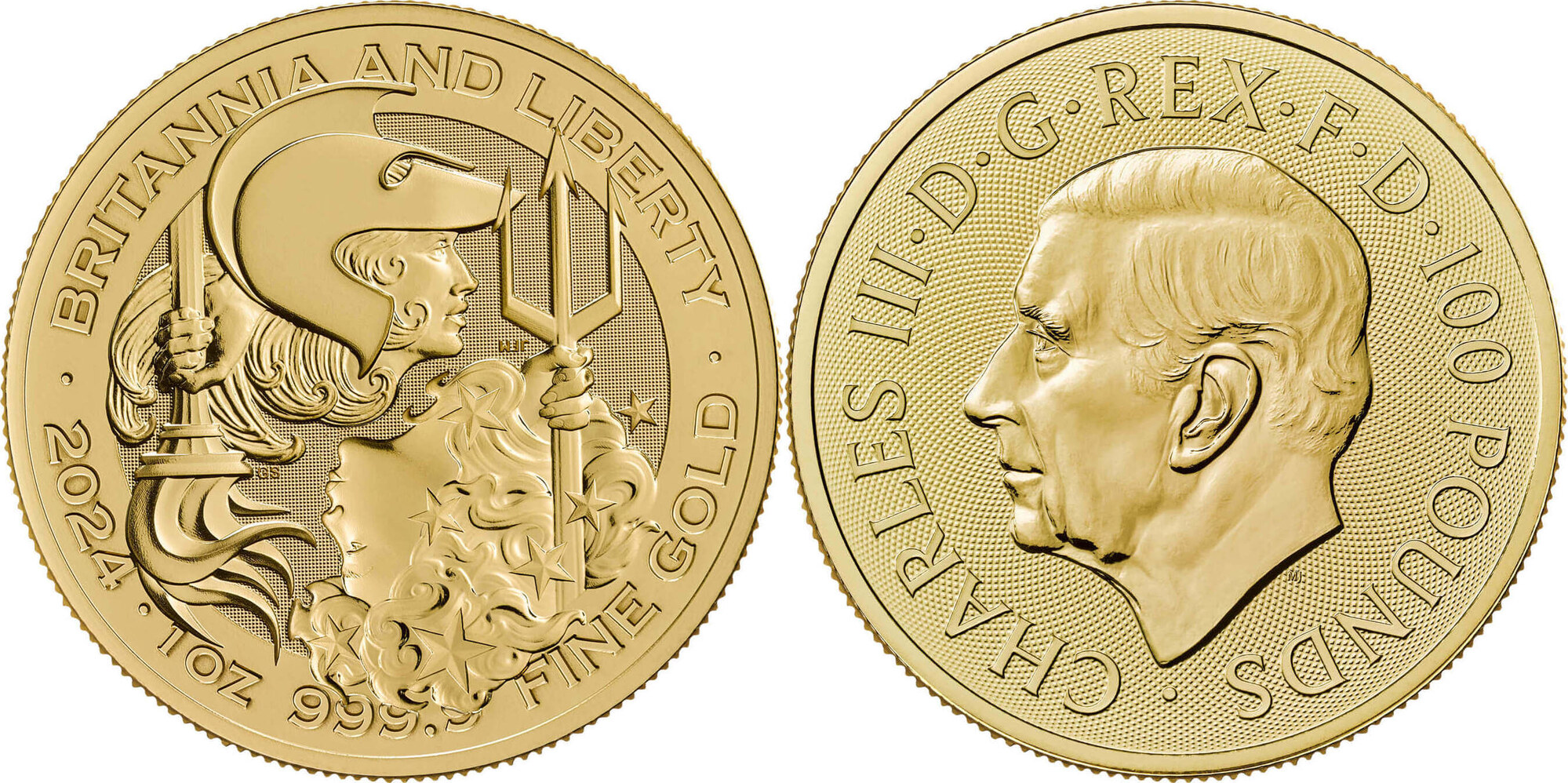 Großbritannien 100£ 2024 1 oz Gold Coin Britannia & Liberty BU | MA-Shops