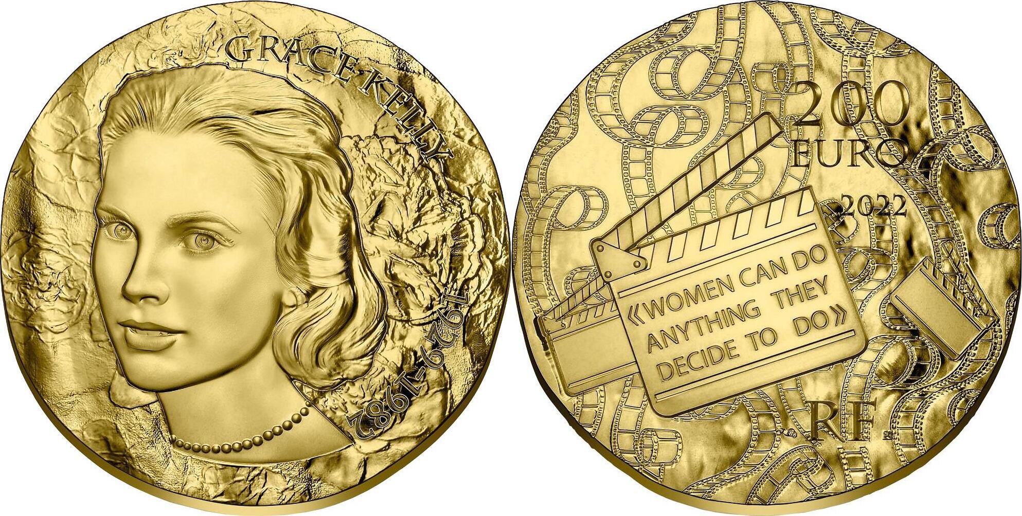 Frankreich 200€ 2022 1 oz Gold Coin Grace Kelly Proof | MA-Shops