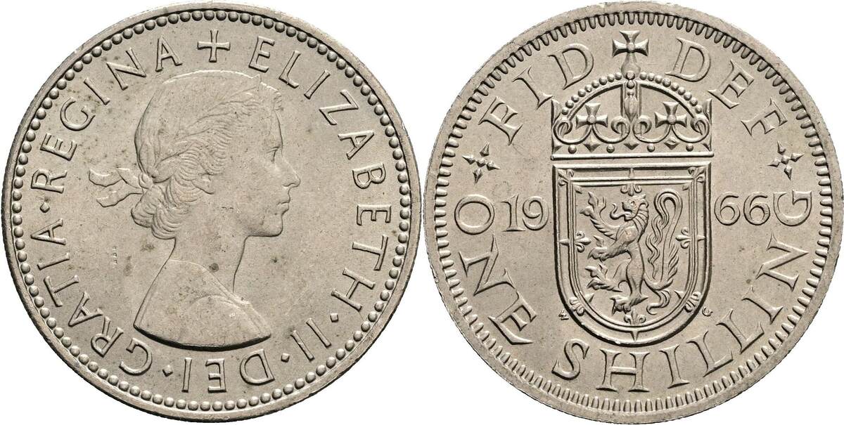 Großbritannien, Elisabeth II. 1952-2022, One Shilling 1966 ss/vz | MA-Shops