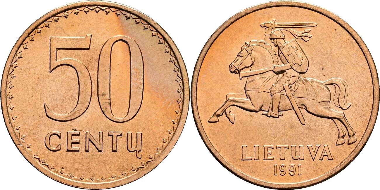 Litauen, 50 Centu 1991 EF / BU | MA-Shops